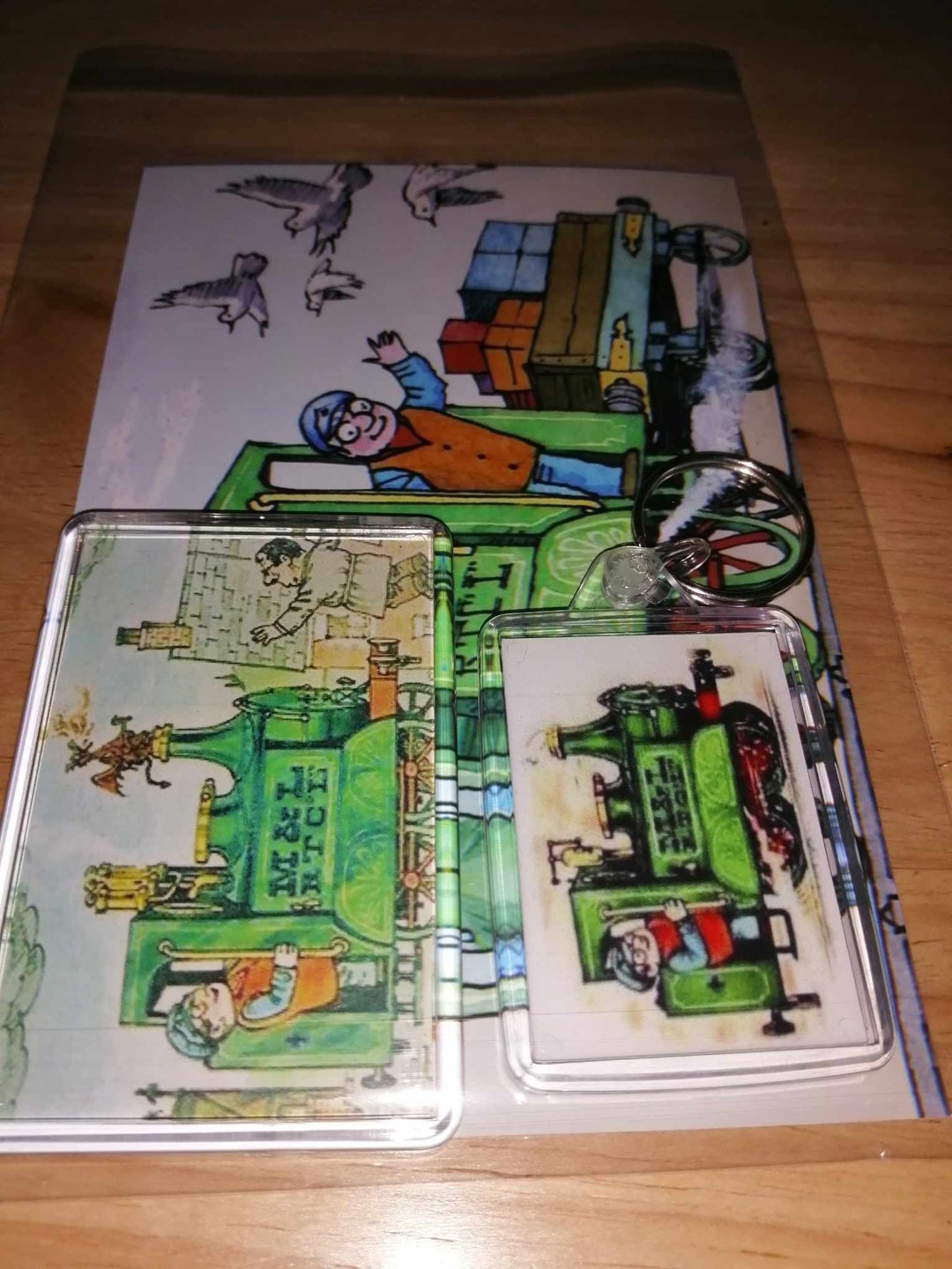 Ivor the Engine Gift Set - Print , Fridge Magnet & Double Sided Keyring ...