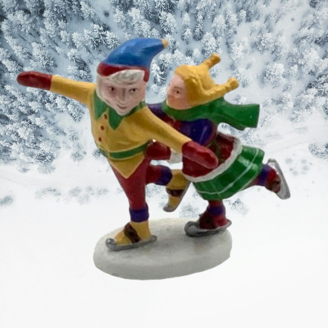 Dept 56 North Pole Village Ice Skating Skaters Elves Elf Replacement ...