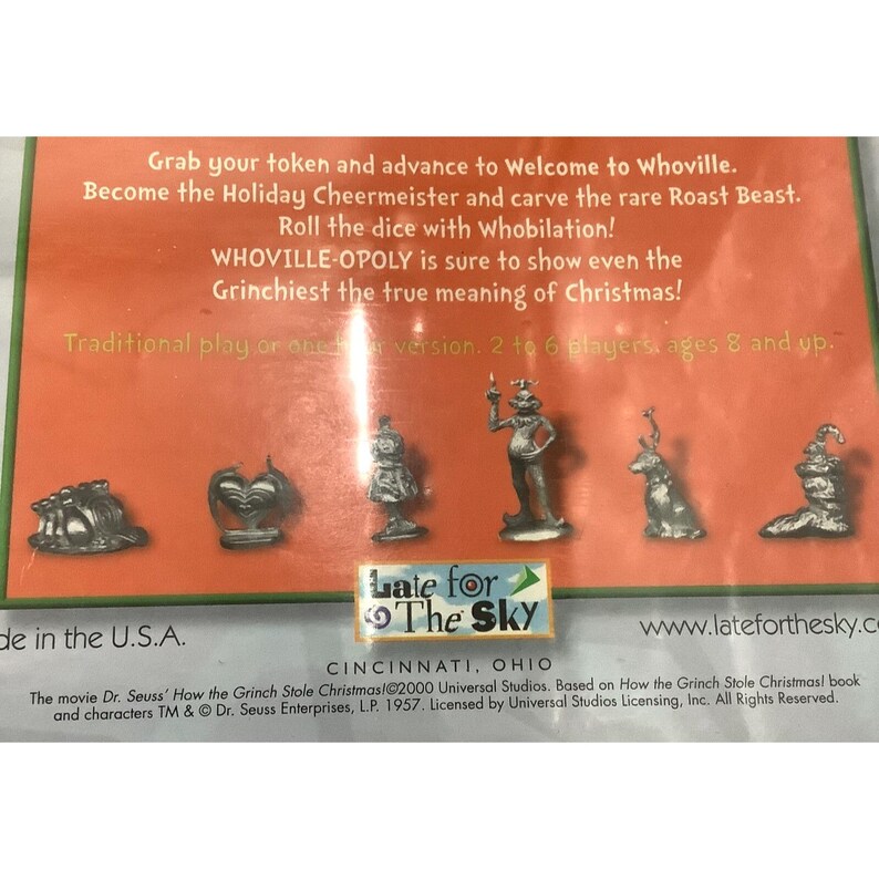 Vtg Whoville-opoly Board Game How the Grinch Stole Xmas Monopoly Style ...