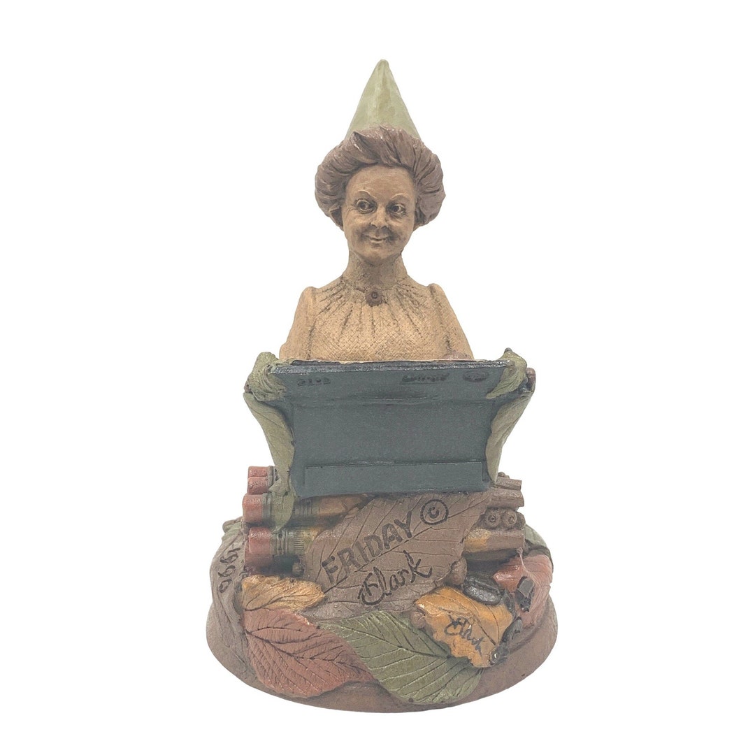 Tom Clark Gnome FRIDAY Signed Figurine Ed 30 Girl Secretary Typewriter ...