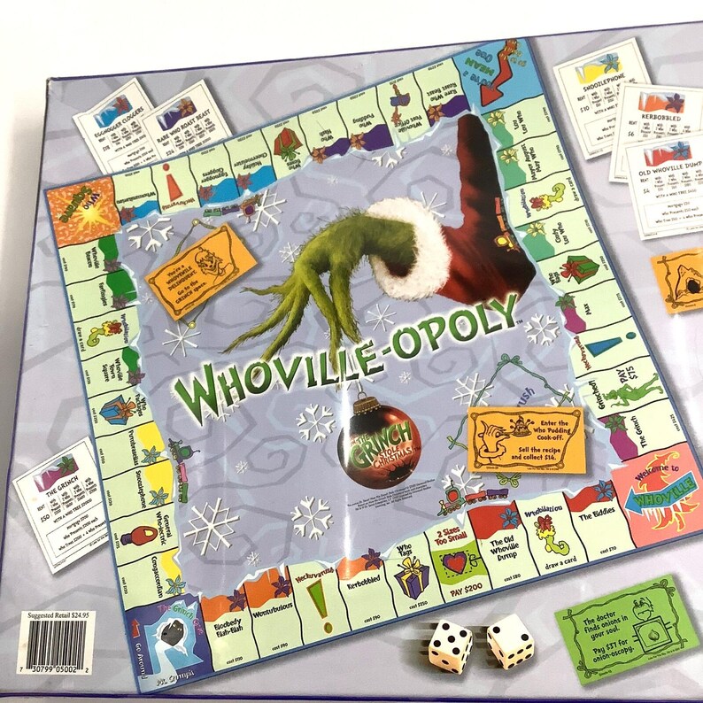 Vtg Whoville-opoly Board Game How the Grinch Stole Xmas Monopoly Style ...
