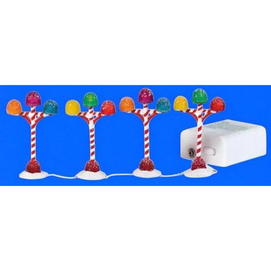 Dept 56 North Pole Series Gumdrop Street Lamps Xmas Village Accessory ...
