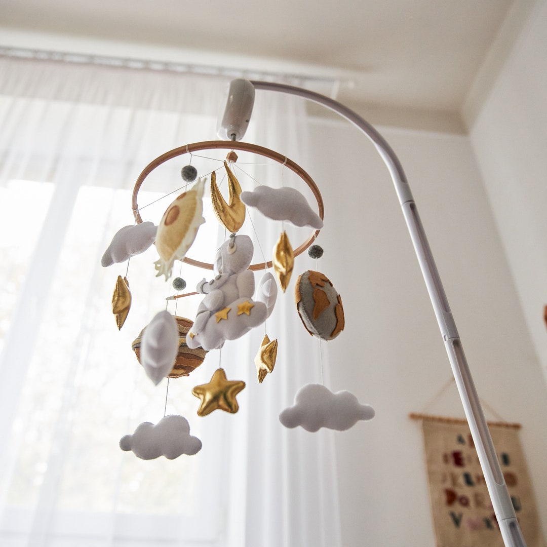 Space Mobile for Nursery, Moon and Stars Mobile, Baby Mobile Moon, Baby ...