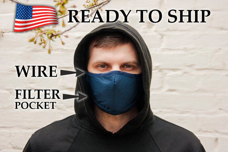 Face Mask Men Washable Nose Wireface Mask With Filter Pocket - Etsy