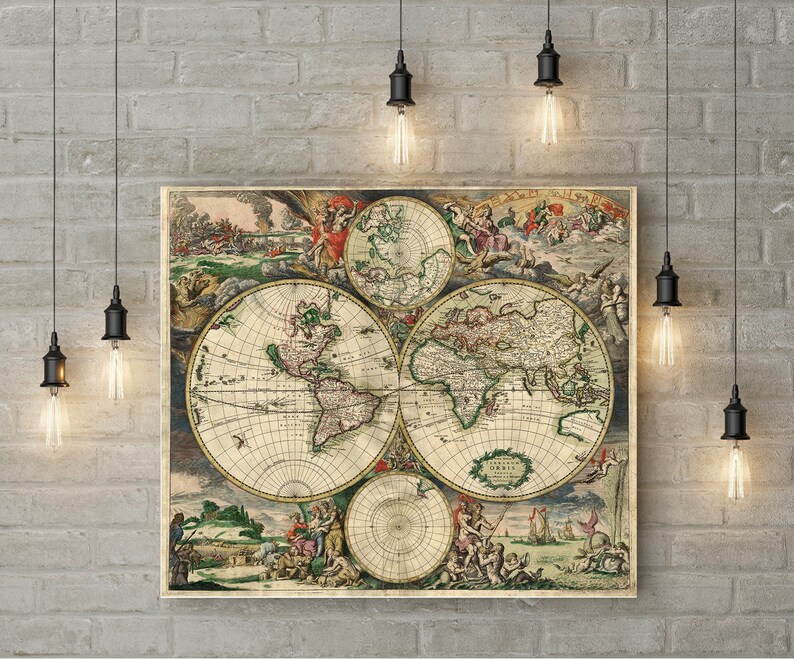 Digital Vintage World Map Download, for Wall Decor, Home Decor - Etsy