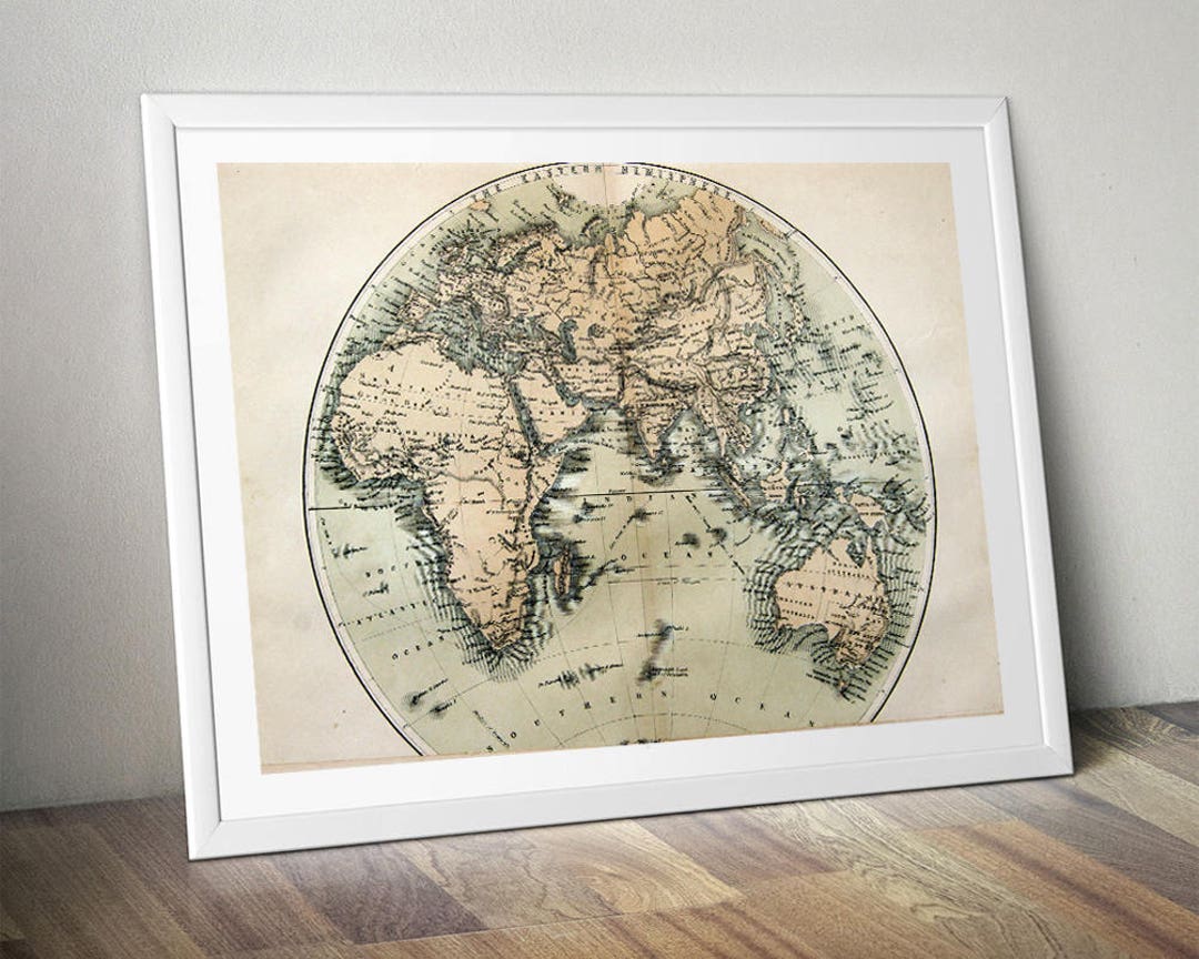 Digital Instant Download Printable Vintage Globe World Map for Home ...