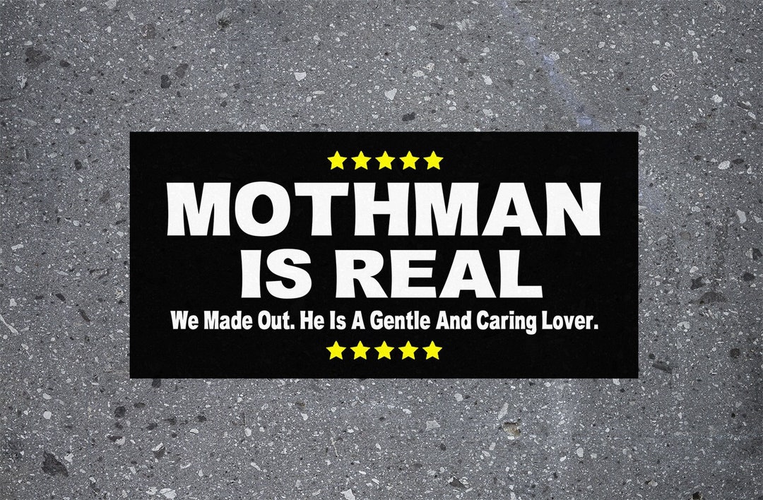 Mothman is Real Sticker, Vinyl Bumper Stickers for Window Car Cute ...