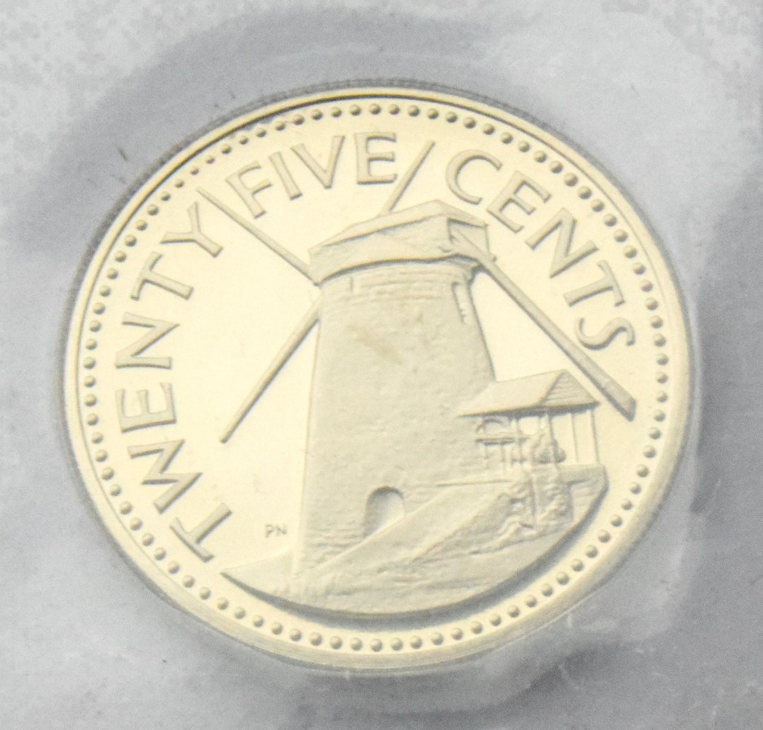 1973 Barbados 25 Cents Coin Morgan Lewis Windmill High Grade Coin - Etsy