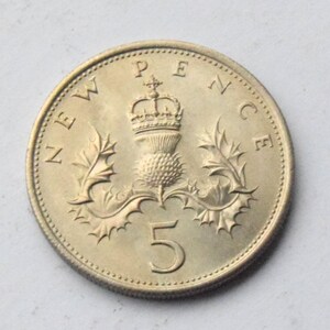1968 Queen Elizabeth II Decimal Large 5p Five Pence High Grade Coin - Etsy