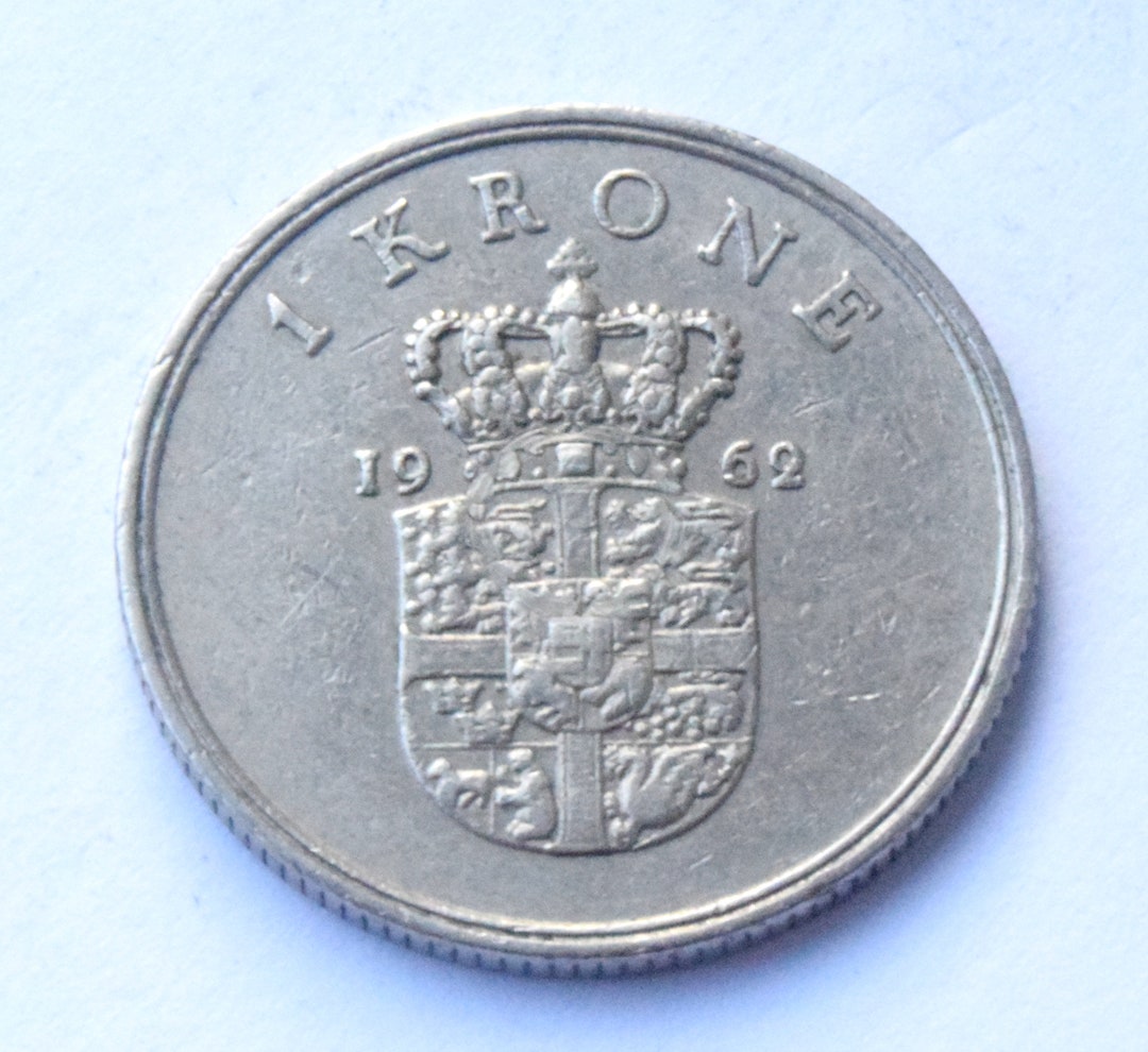 1962 Denmark 1 Krone Frederick IX Coin - Etsy