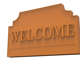 Welcome Sign, 3D STL Model, CNC Router Engraver, Artcam, Aspire, CNC ...