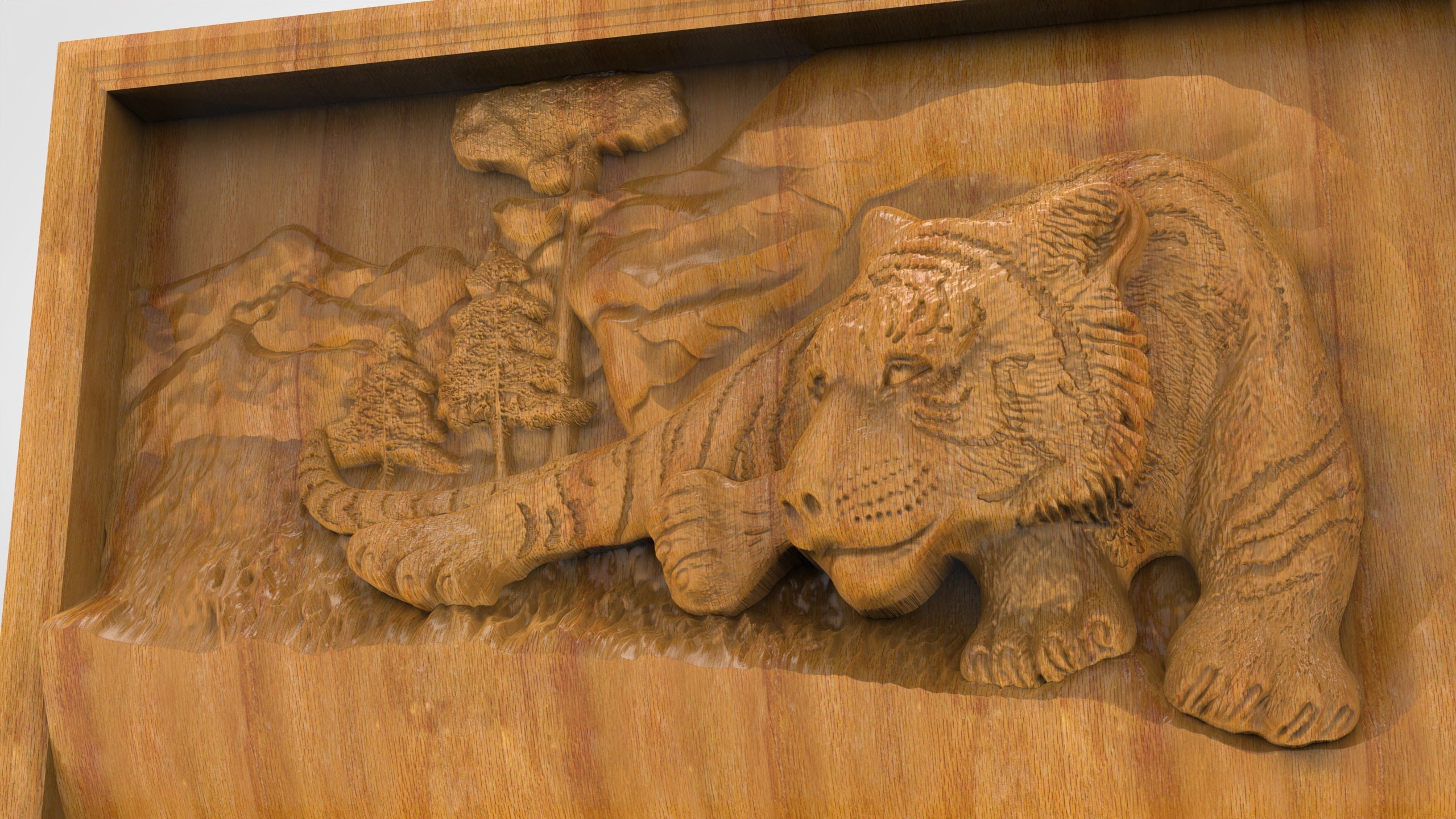 Tiger, 3D Stl, CNC Router, Artcam, Aspire, CNC Files, Wood, Art, Wall ...