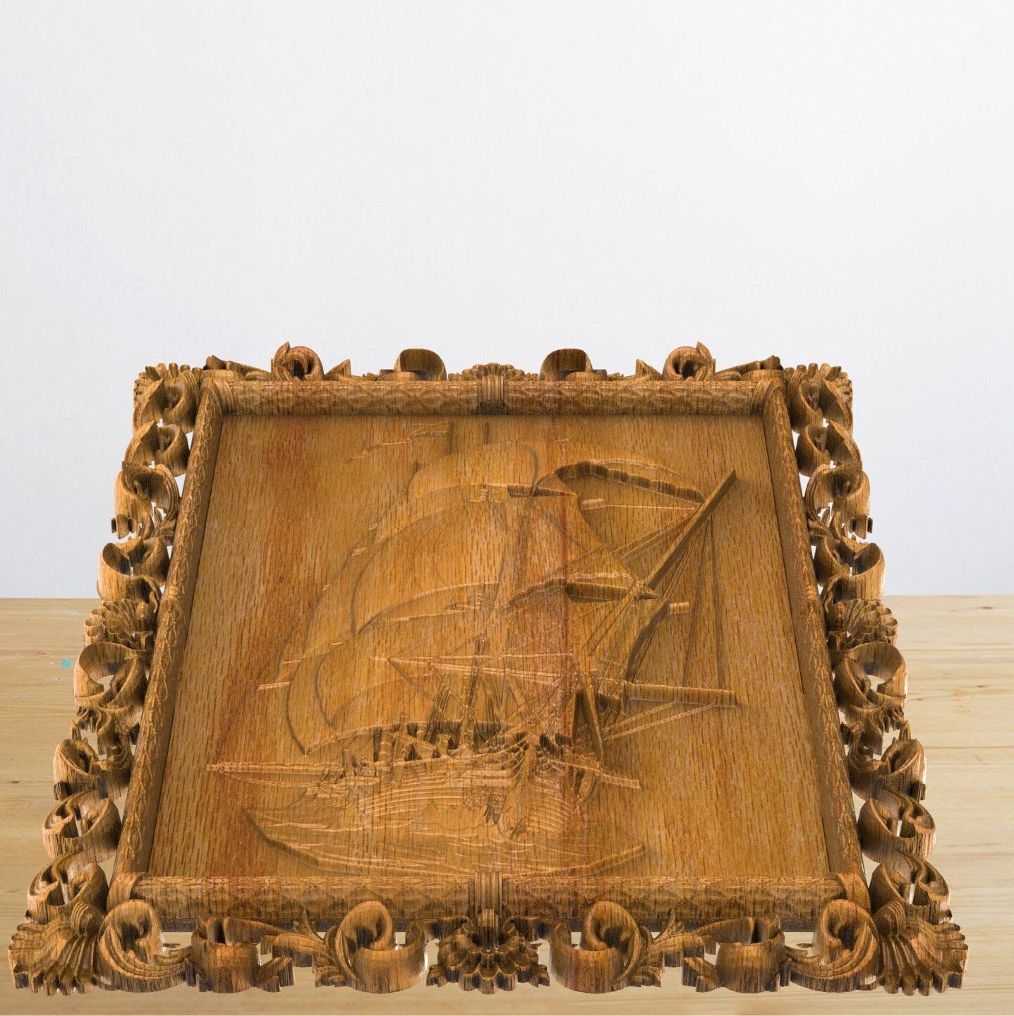 3D STL Model of a Sailboat for CNC Milling Machine, Engraver, Threading ...