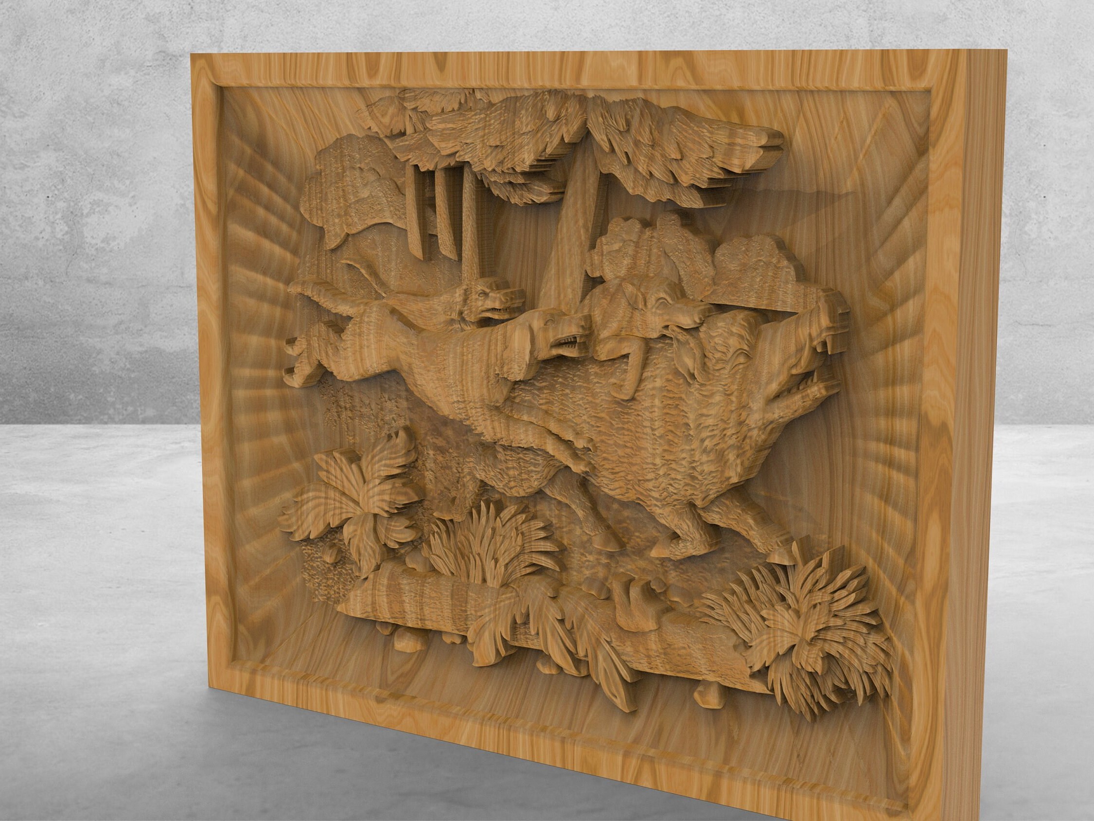 Hunting Stl File Decor, for Cnc Milling Art Boar and Dog, Gift for ...