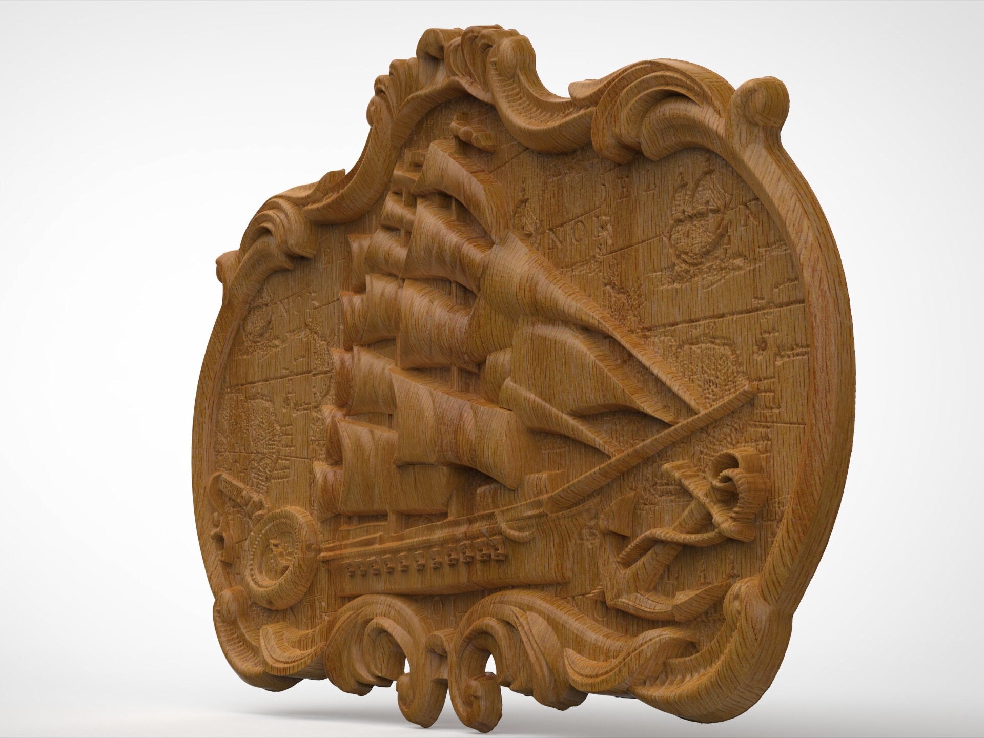 3D STL Model of a Sailboat for CNC Milling Machine, Engraver, Threading ...