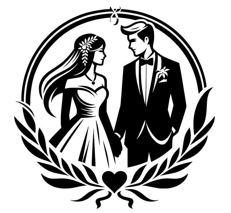 Wedding Couple Design for Cnc Laser Cut Files Svg. Dxf. Stl. Pdf. Eps ...