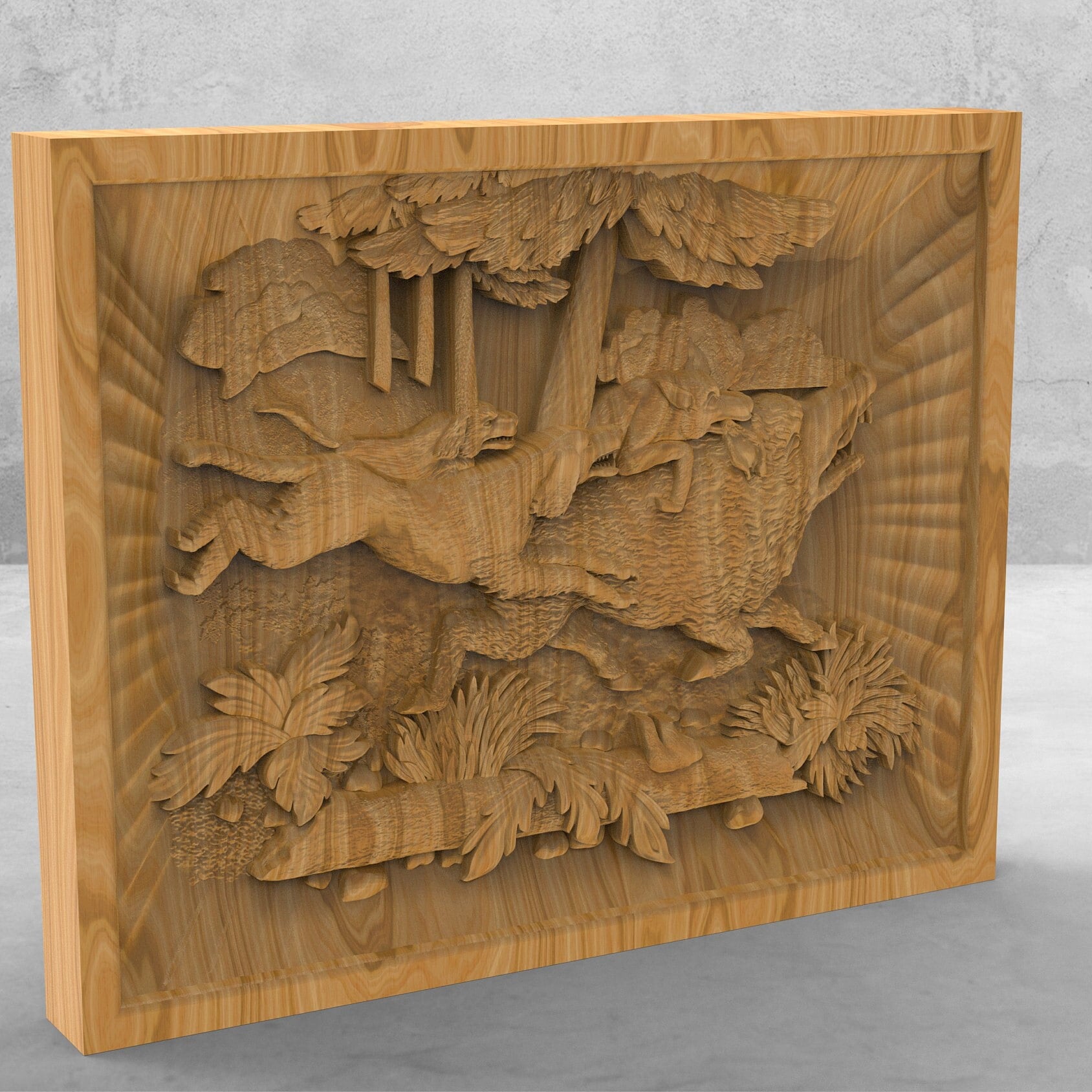 Hunting Stl File Decor, for Cnc Milling Art Boar and Dog, Gift for ...