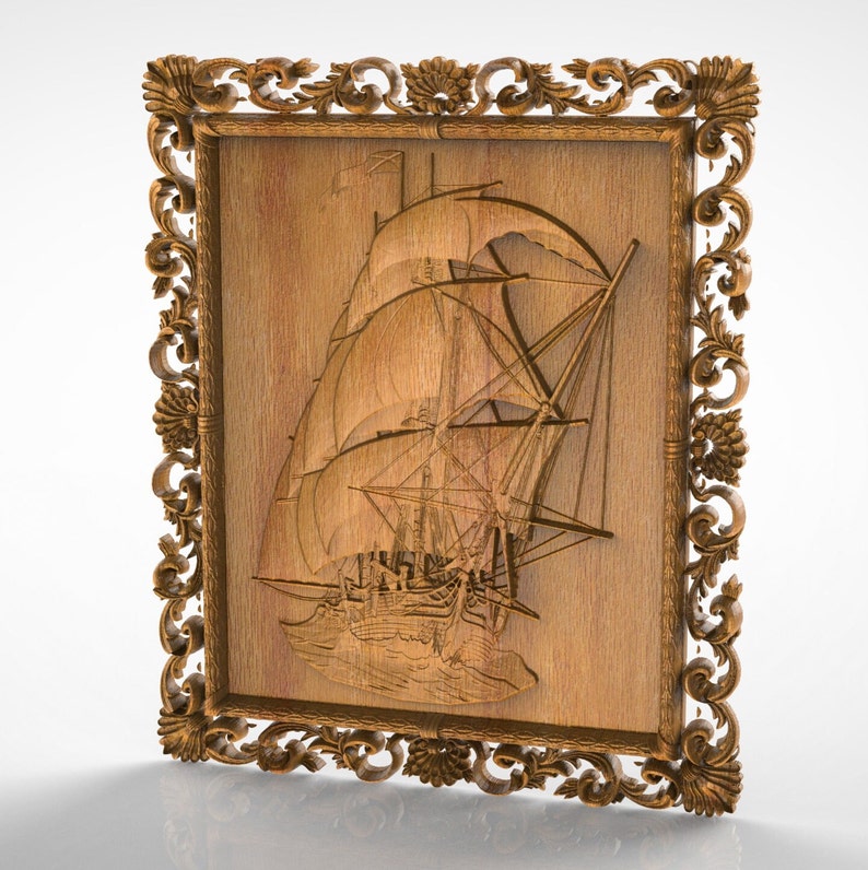 3D STL Model of a Sailboat for CNC Milling Machine, Engraver, Threading ...