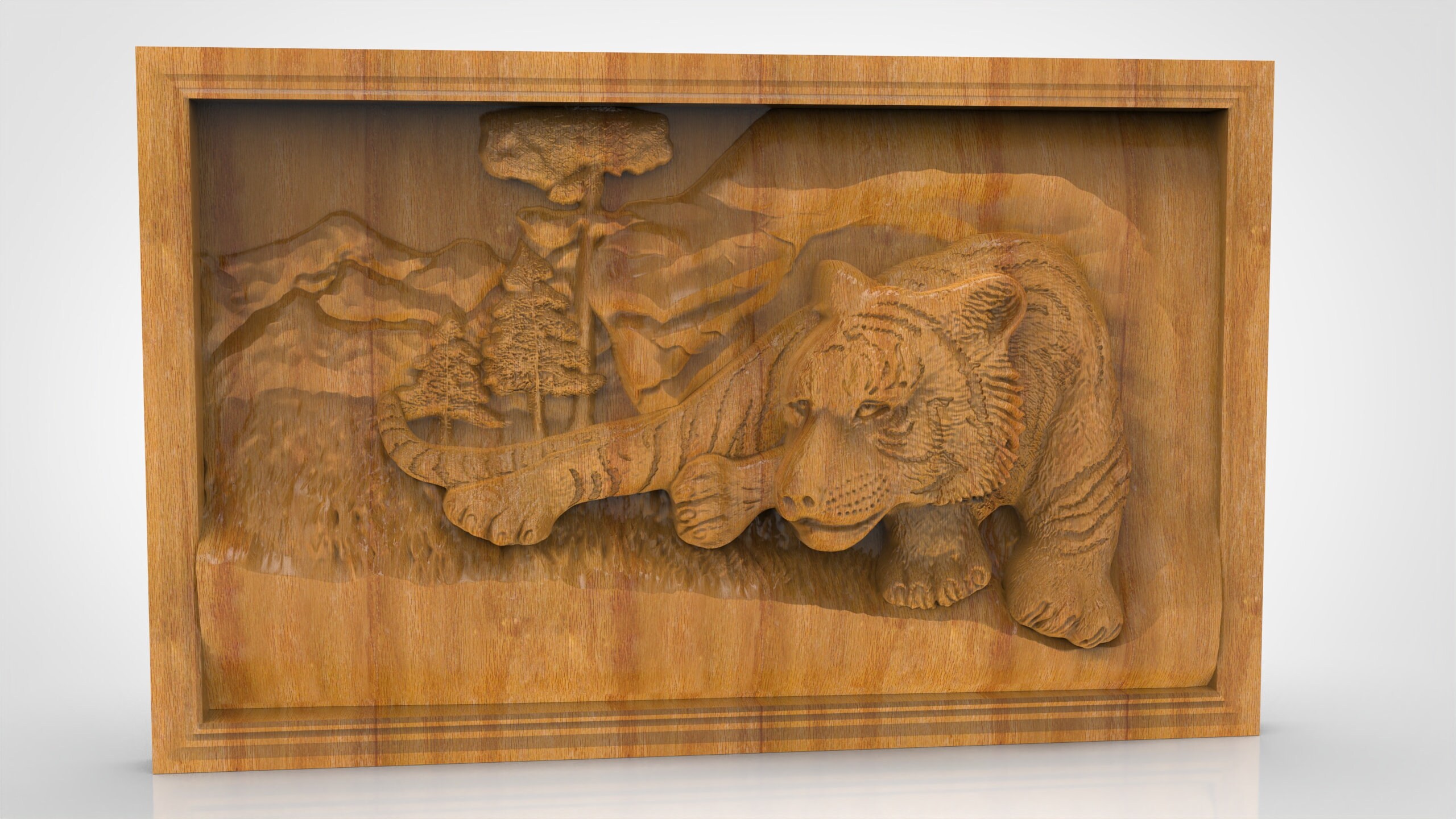 Tiger, 3D Stl, CNC Router, Artcam, Aspire, CNC Files, Wood, Art, Wall ...