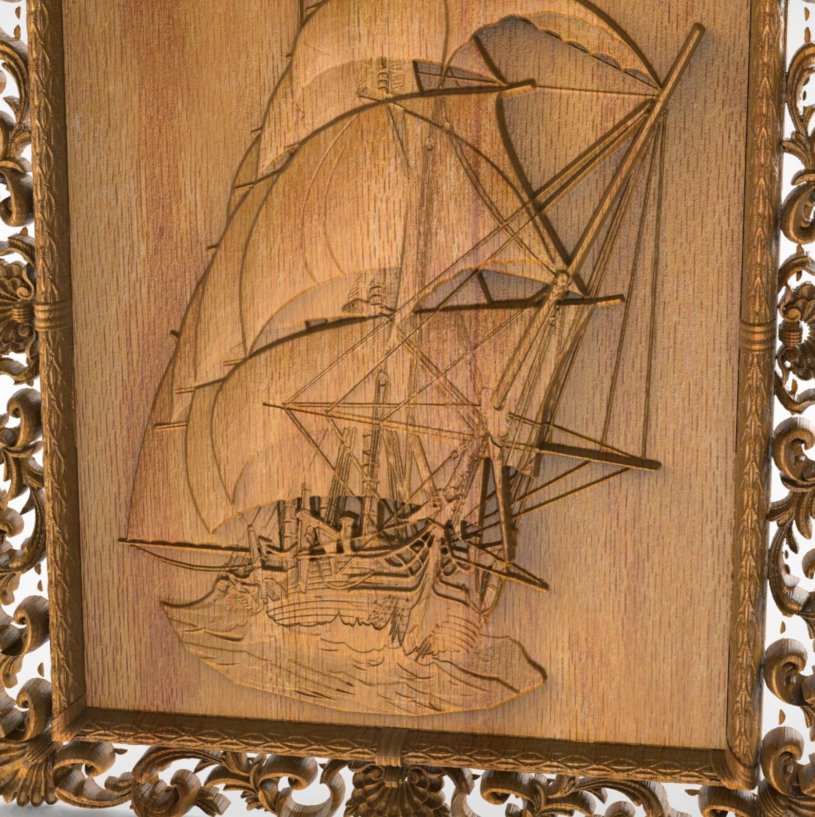 3D STL Model of a Sailboat for CNC Milling Machine, Engraver, Threading ...