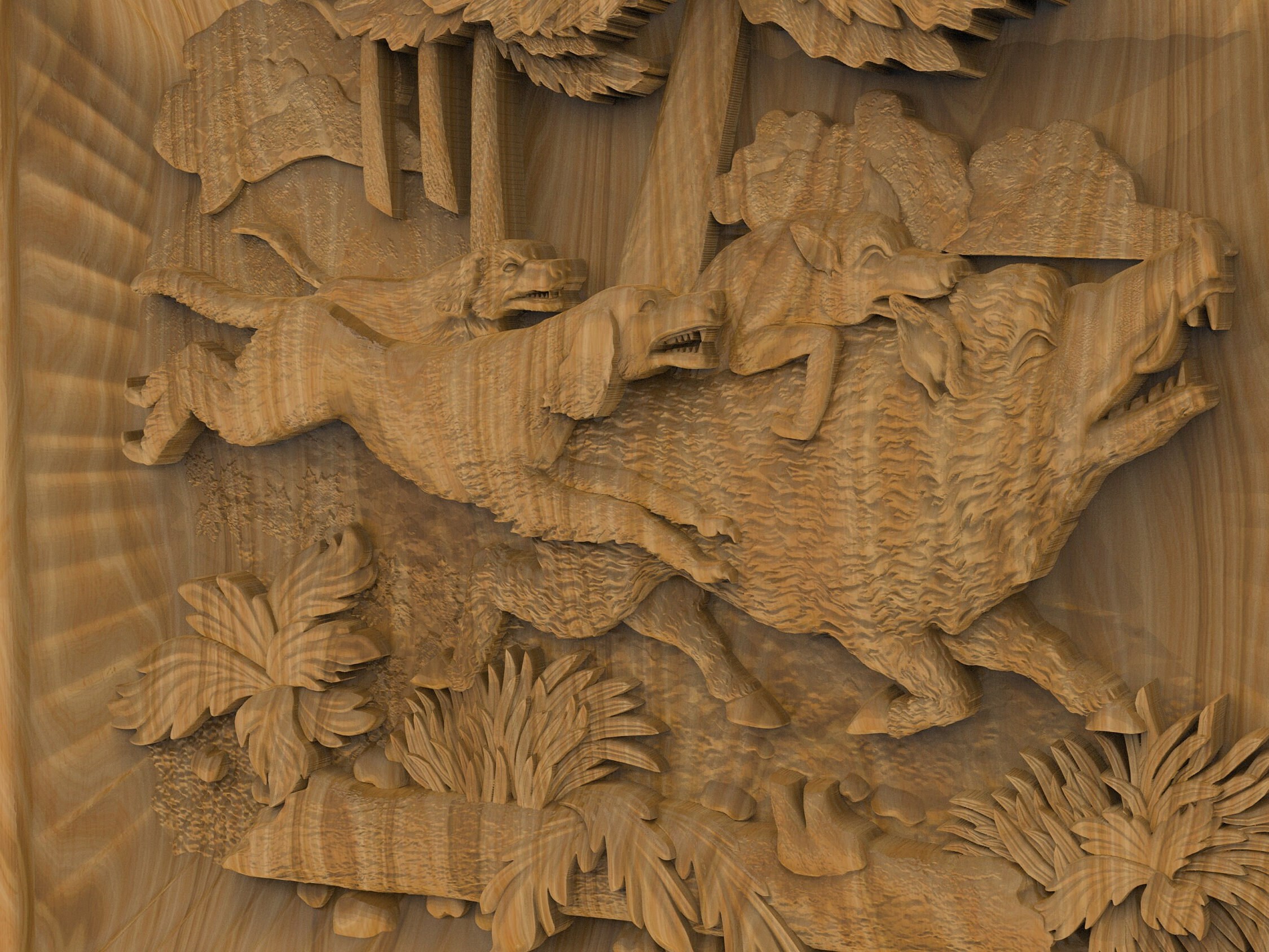 Hunting Stl File Decor, for Cnc Milling Art Boar and Dog, Gift for ...