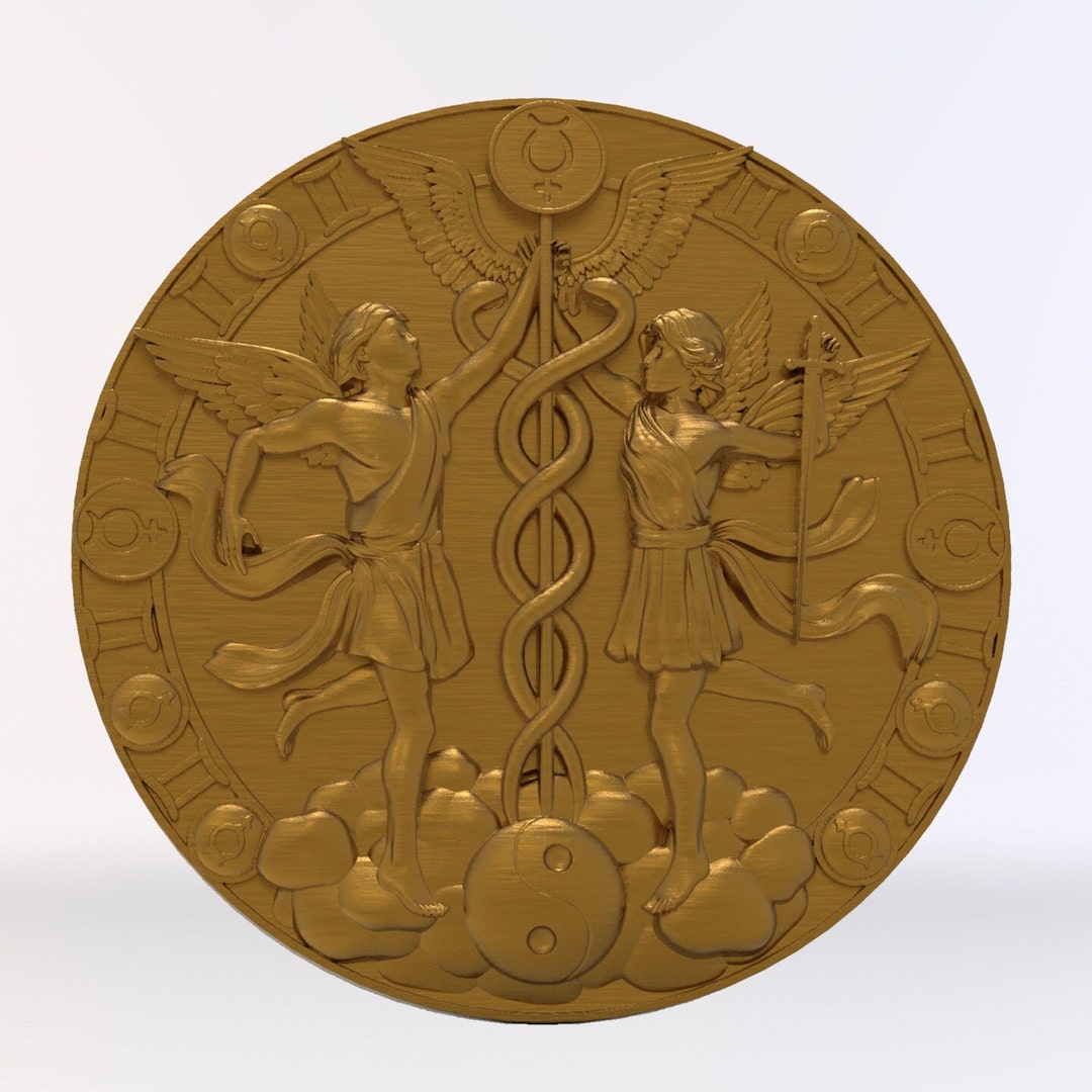 STL Pano Zodiac Sign Gemini. 3d Model. for Miling Fnd 3d Print. Stl for ...