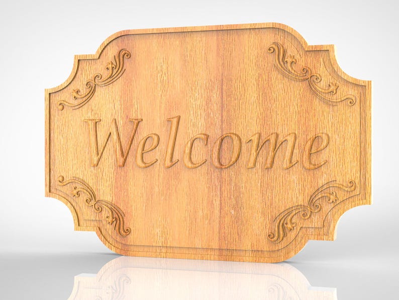Welcome Sign 3D STL Model: CNC Router Files for Wood Art - Etsy
