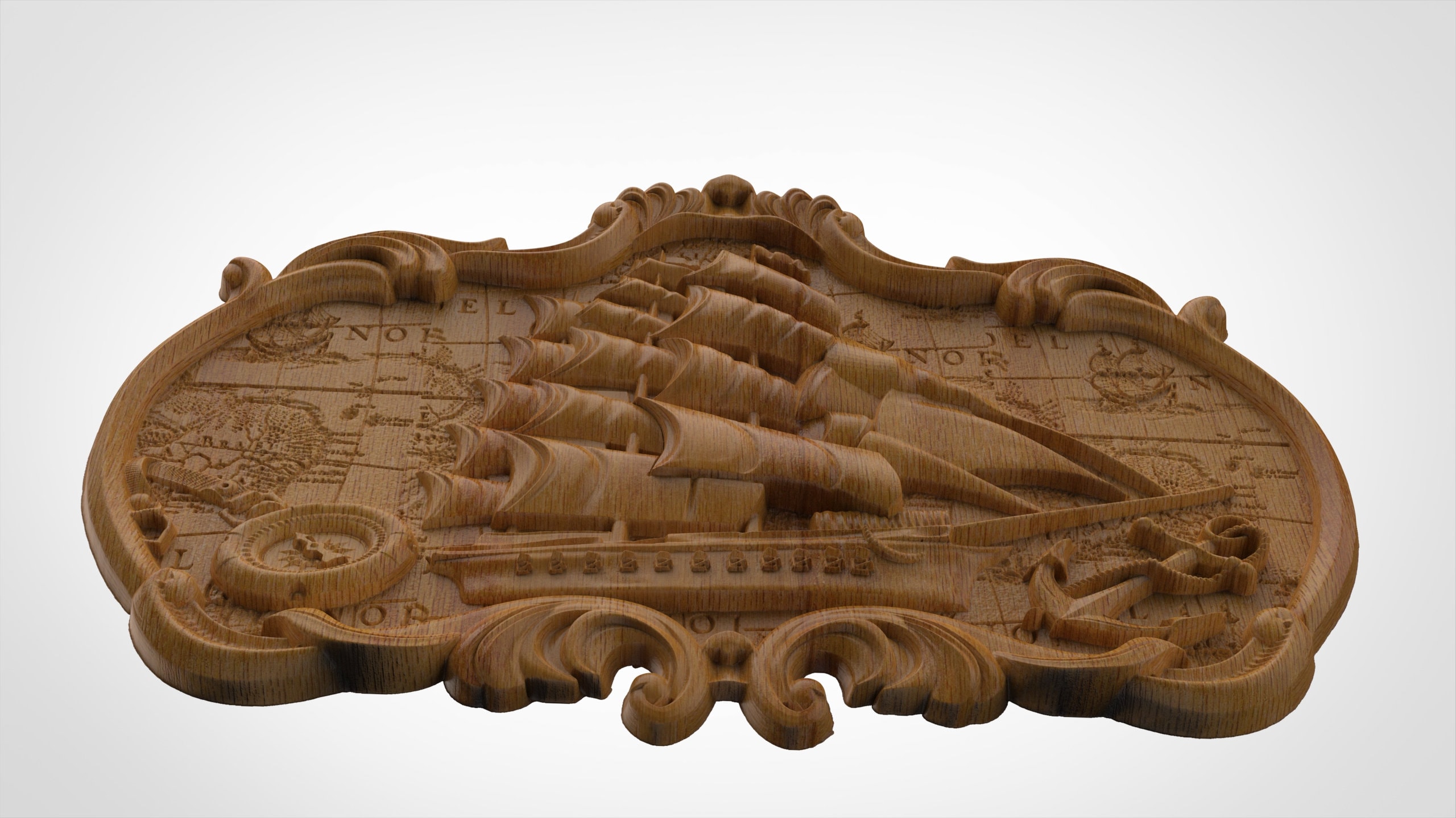 3D STL Model of a Sailboat for CNC Milling Machine, Engraver, Threading ...