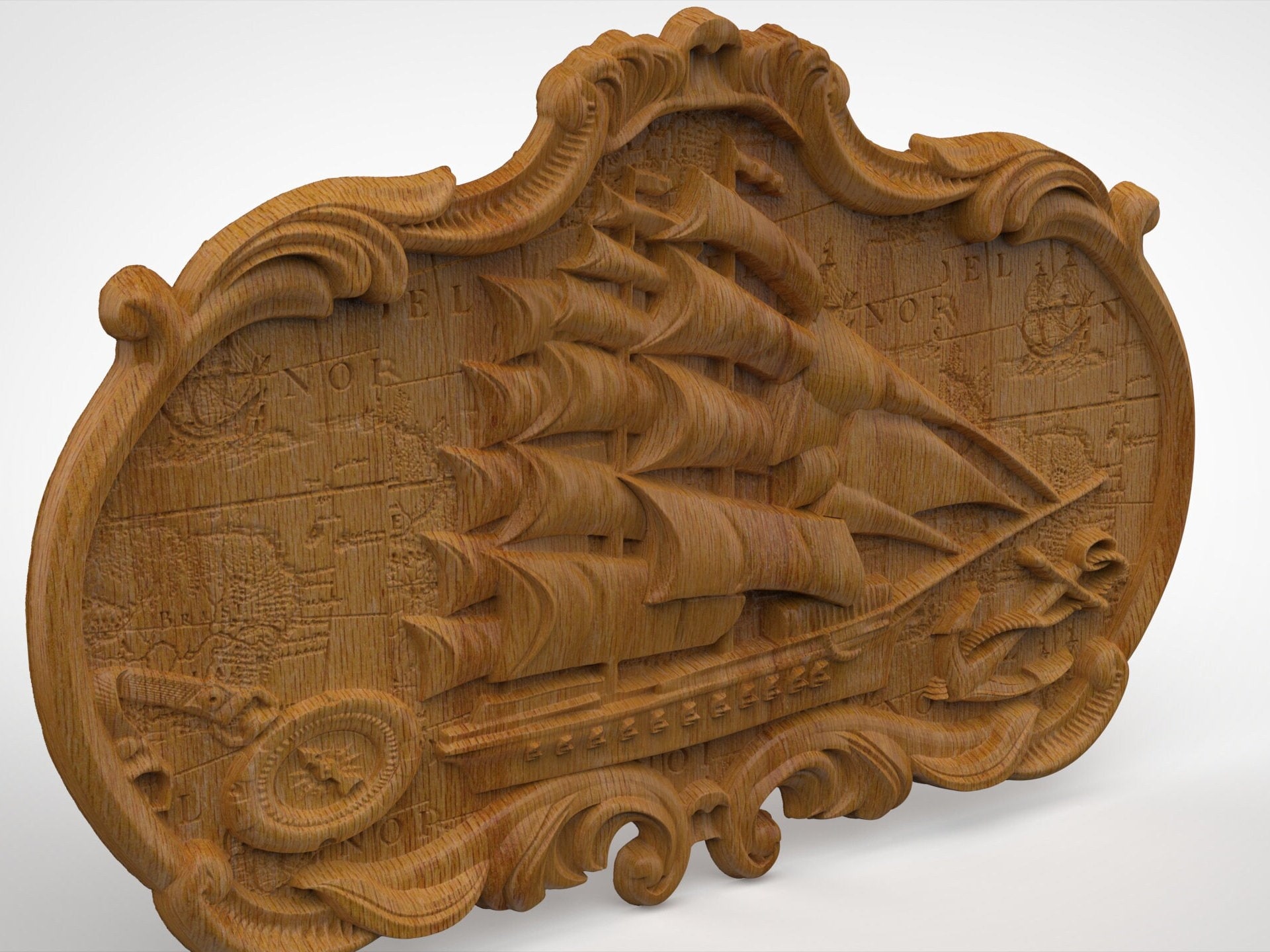 3D STL Model of a Sailboat for CNC Milling Machine, Engraver, Threading ...