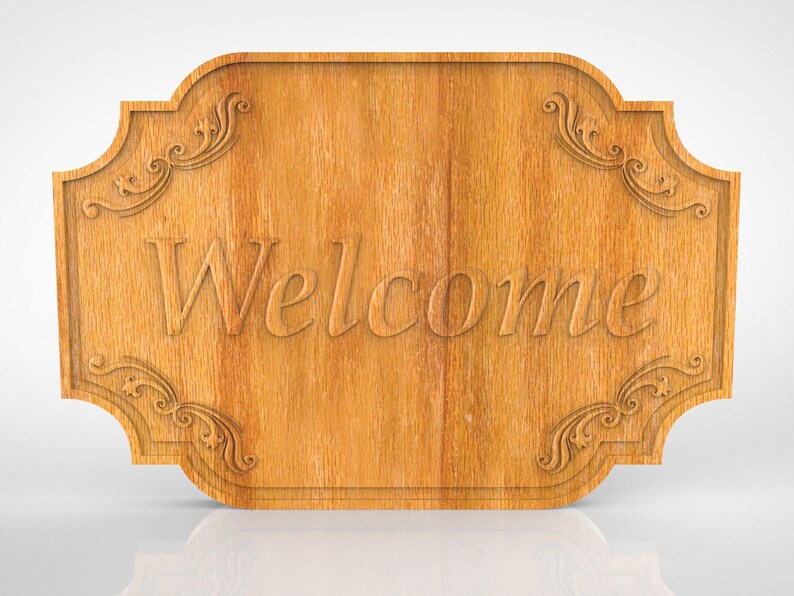Welcome Sign 3D STL Model: CNC Router Files for Wood Art - Etsy