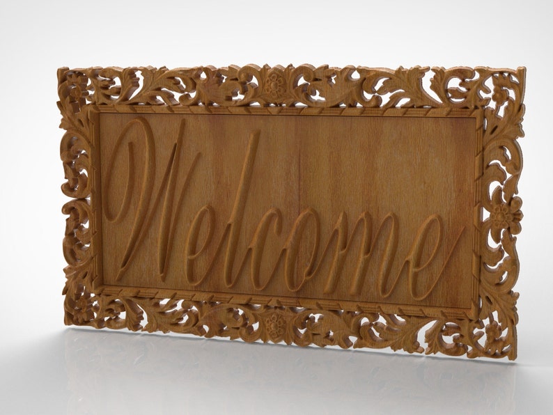 Welcome Sign,wall Decor Welcome, 3D STL Model, CNC Router Engraver ...