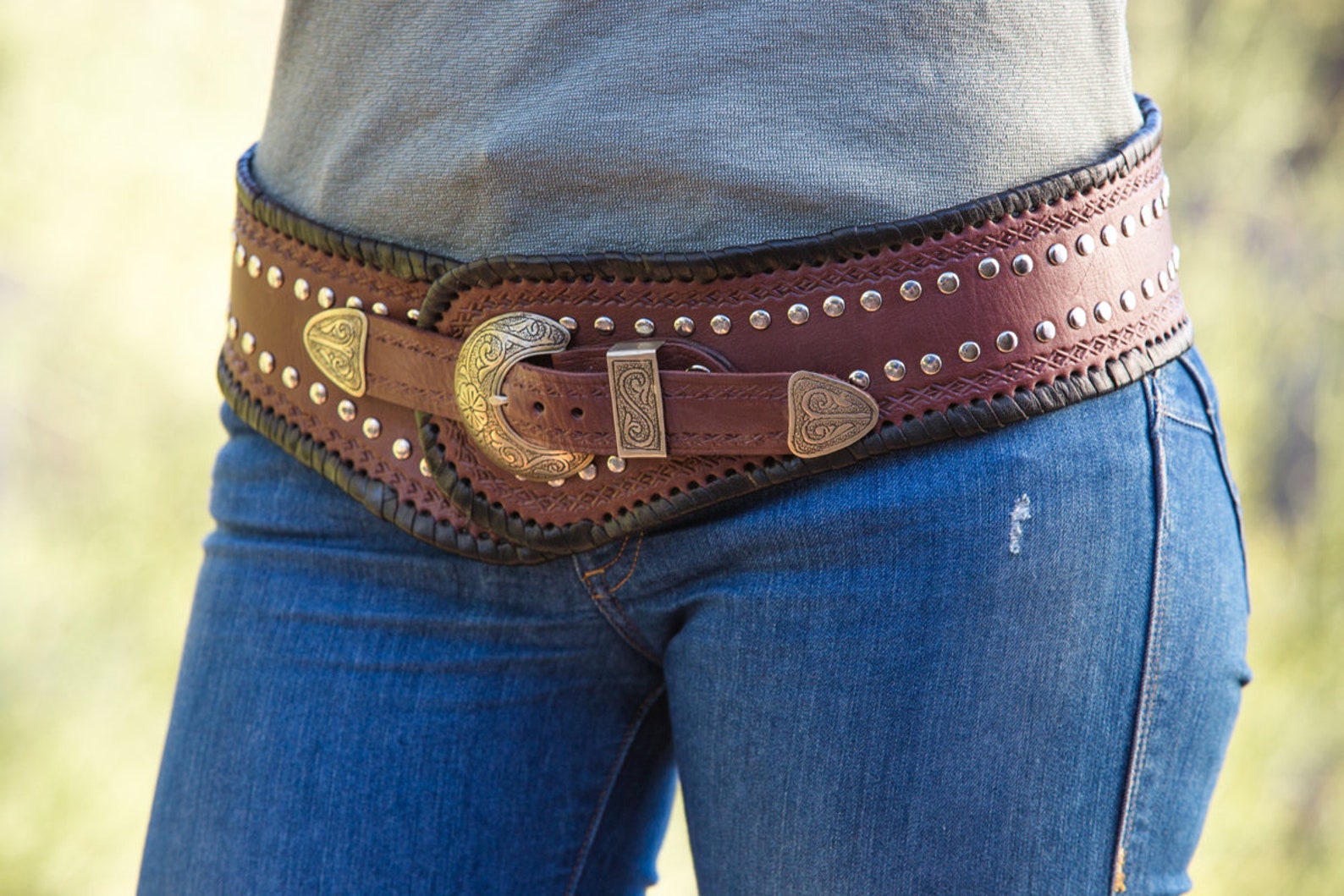 Hip Belt Southwestern Style Womens Belt Handmade Leather - Etsy