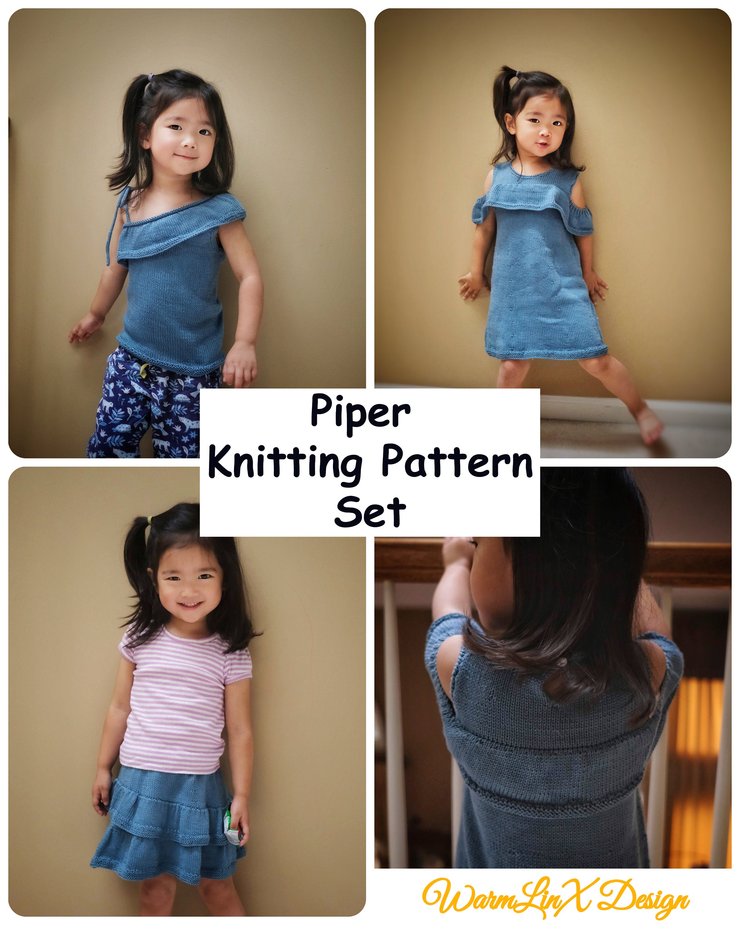 Pattern Set Piper Knitting Pattern Set dress Top & Skirt - Etsy