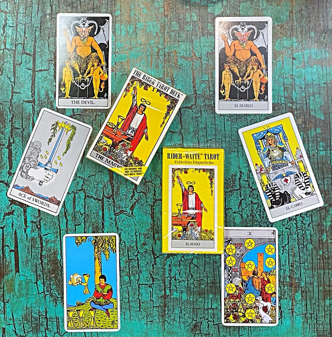 English/spanish Rider Waite Tarot - Etsy