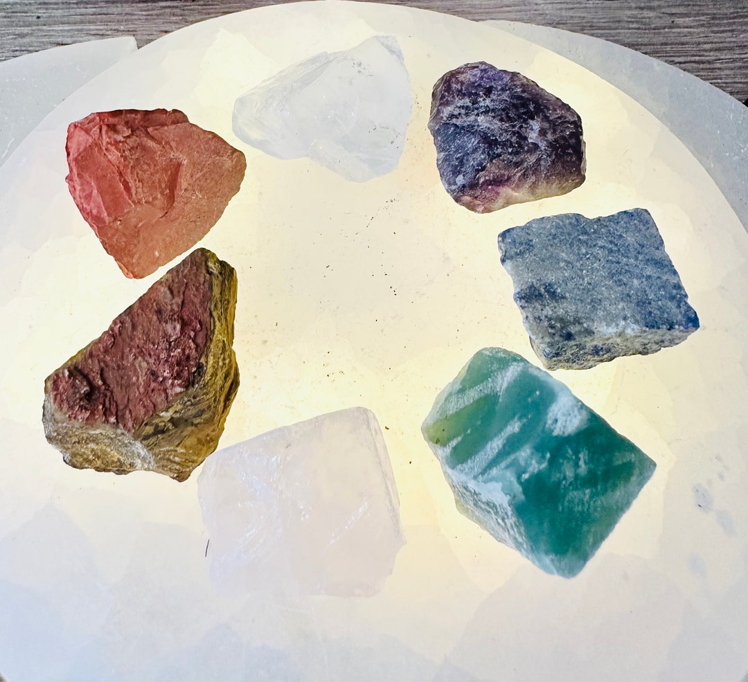 7 Chakras Raw Crystal Set, Chakra Healing & Meditation Stones, Raw ...