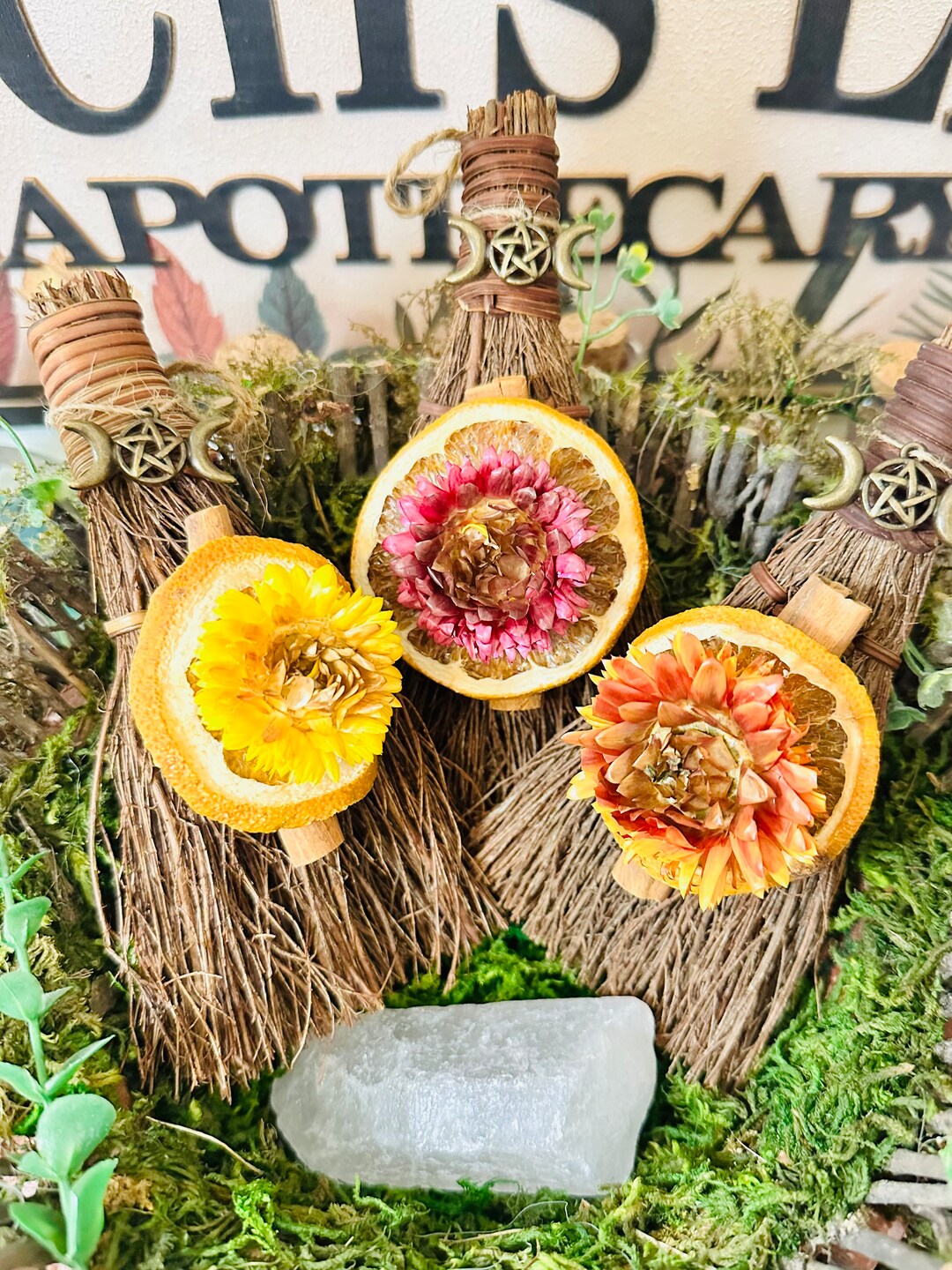 Pumpkin Spice Scented Witch's Besom: Mabon Harvest Cleansing Broom - Etsy