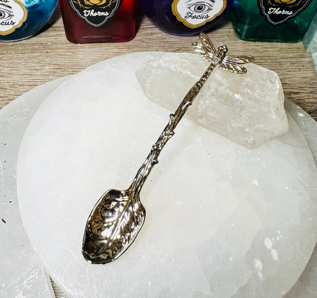 Handmade Dragonfly Silver Teaspoon, Vintage Style Witch's Teaspoon ...