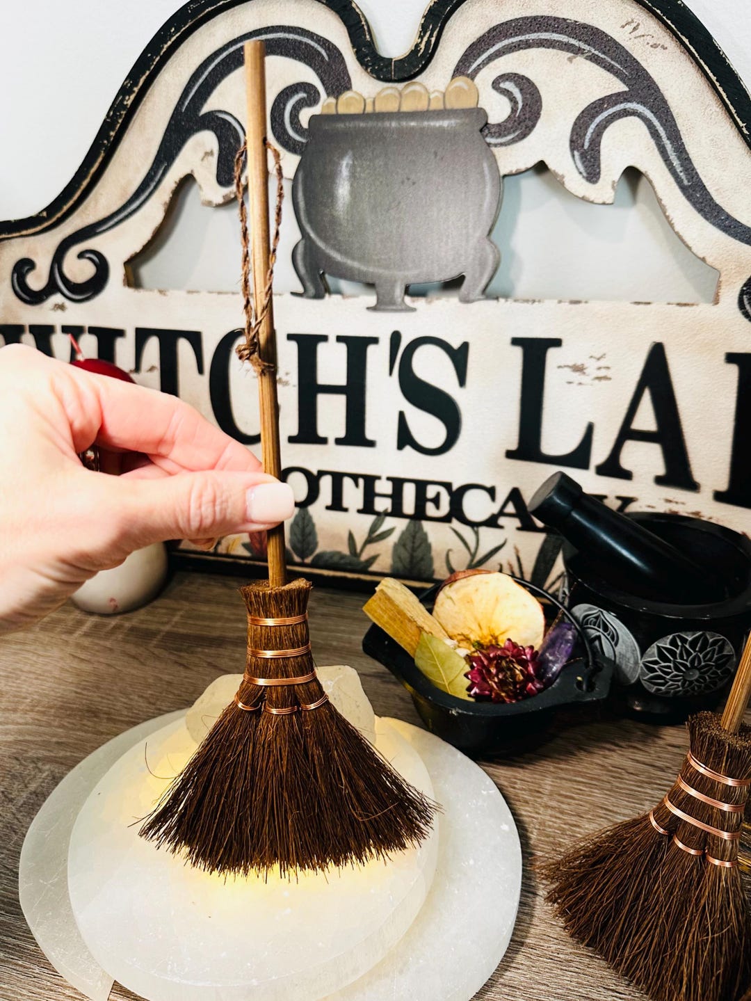 Witch's Besom, Handmade Cleansing Broom for Rituals, 10" Besom, 10 ...