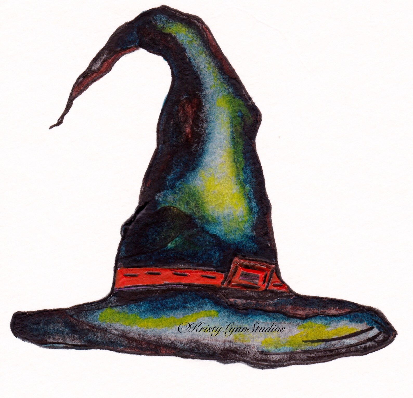 WITCH HAT WATERCOLOR Witch Hat Watercolor Painting Art Print - Etsy