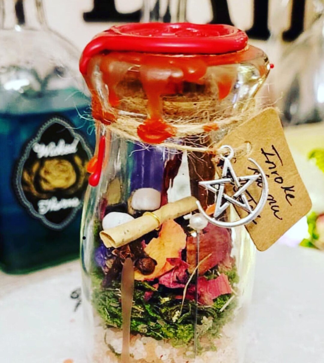 Invoke Karma Spell Jar, Invoke Karma Magic Spell Jar, Witchcraft Altar ...