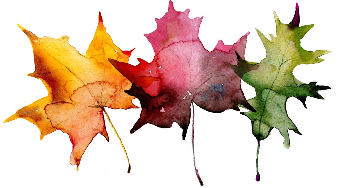 Fall Watercolor Leaves Watercolor Painting Art Print Fall | Etsy
