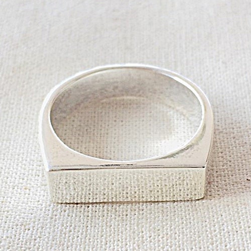 Square Band Ring. Sterling Silver Square Ring. Silver - Etsy