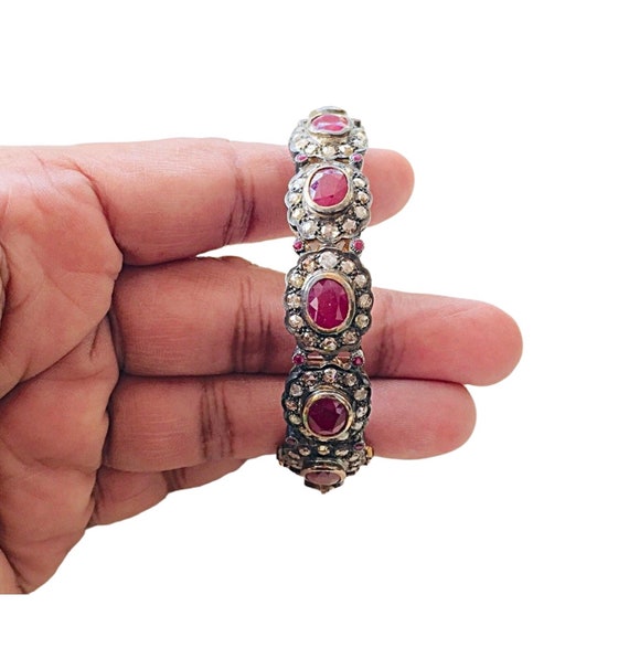 Fine Natural Longido Ruby,Rose Cut Diamond, 14k Gold … - Gem