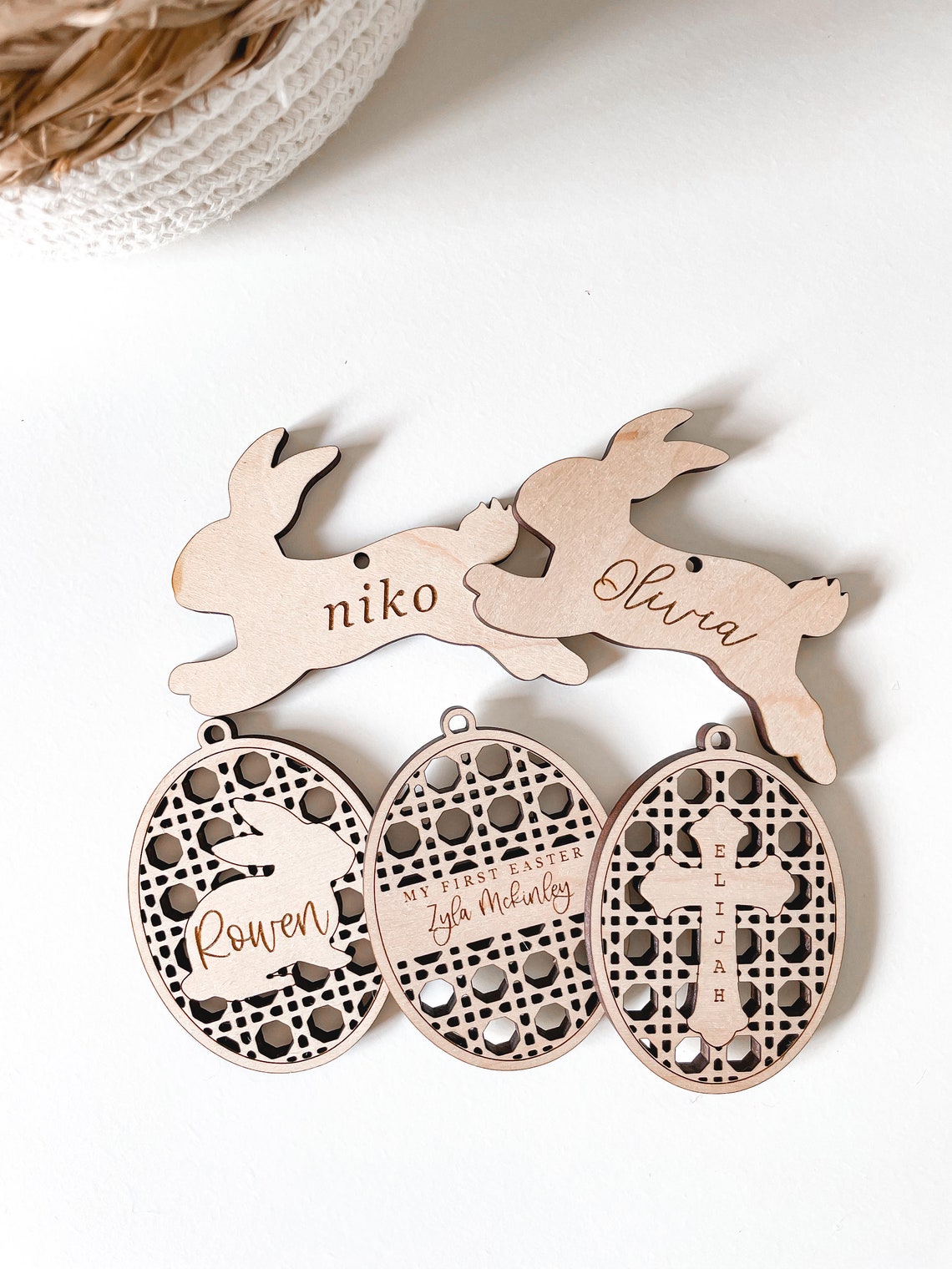 Wooden Easter Basket Name Tag Custom Name Tag Easter Tag | Etsy