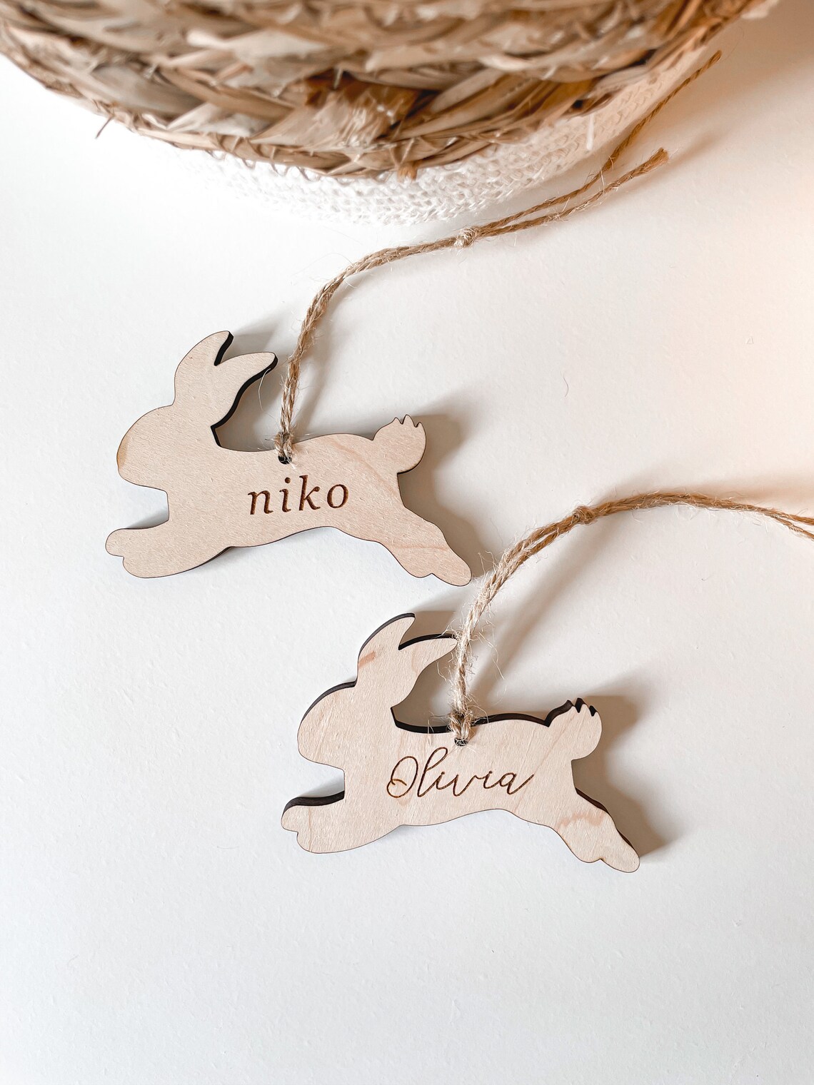 Wooden Easter Basket Name Tag Custom Name Tag Easter Tag | Etsy