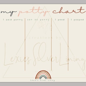 Printable Potty Training Chart | Rainbow Potty Chart | Gender Neutral ...