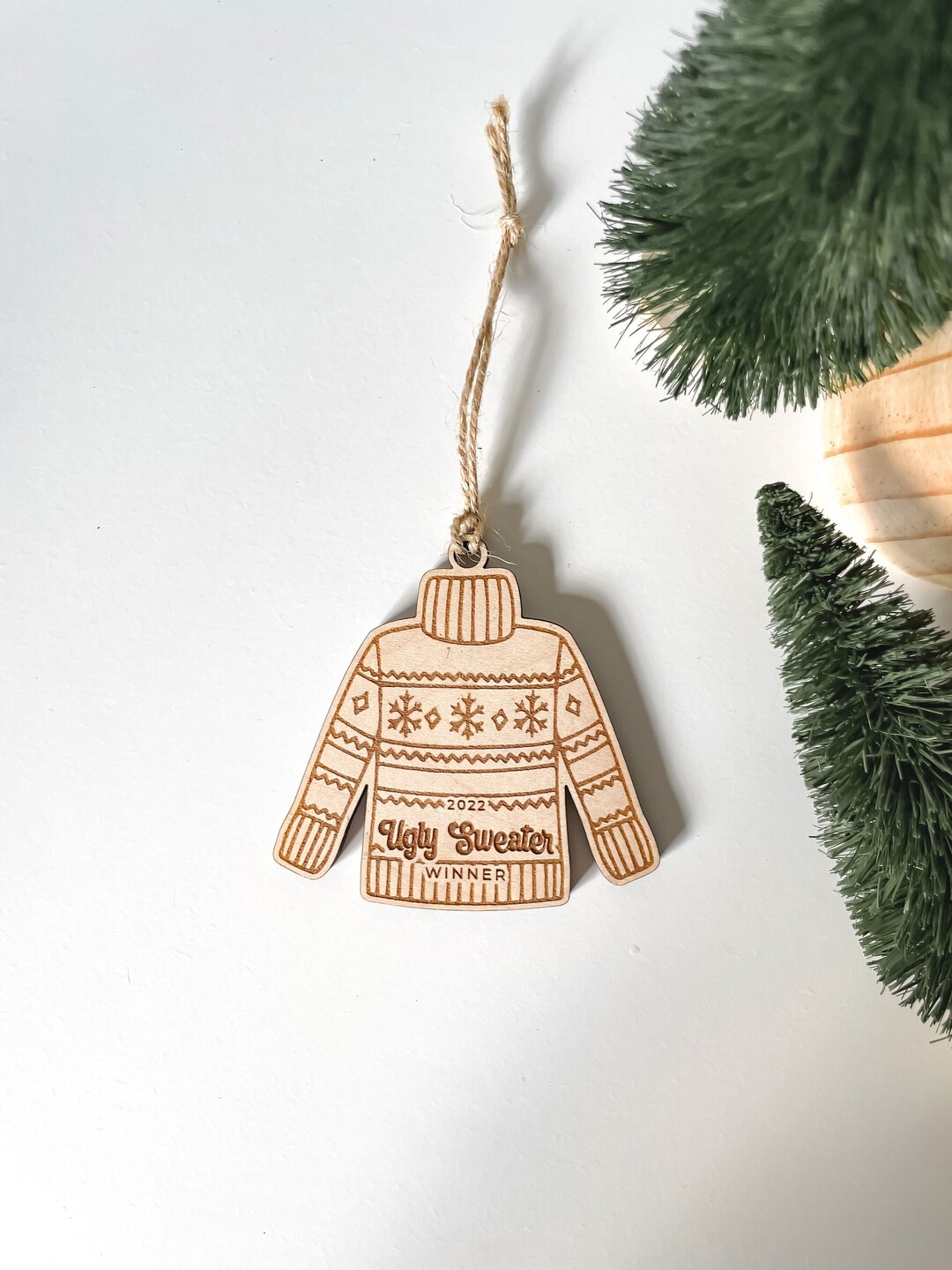 Ugly Sweater Wooden Ornament | Ugly Christmas Sweater Party | Ugly ...