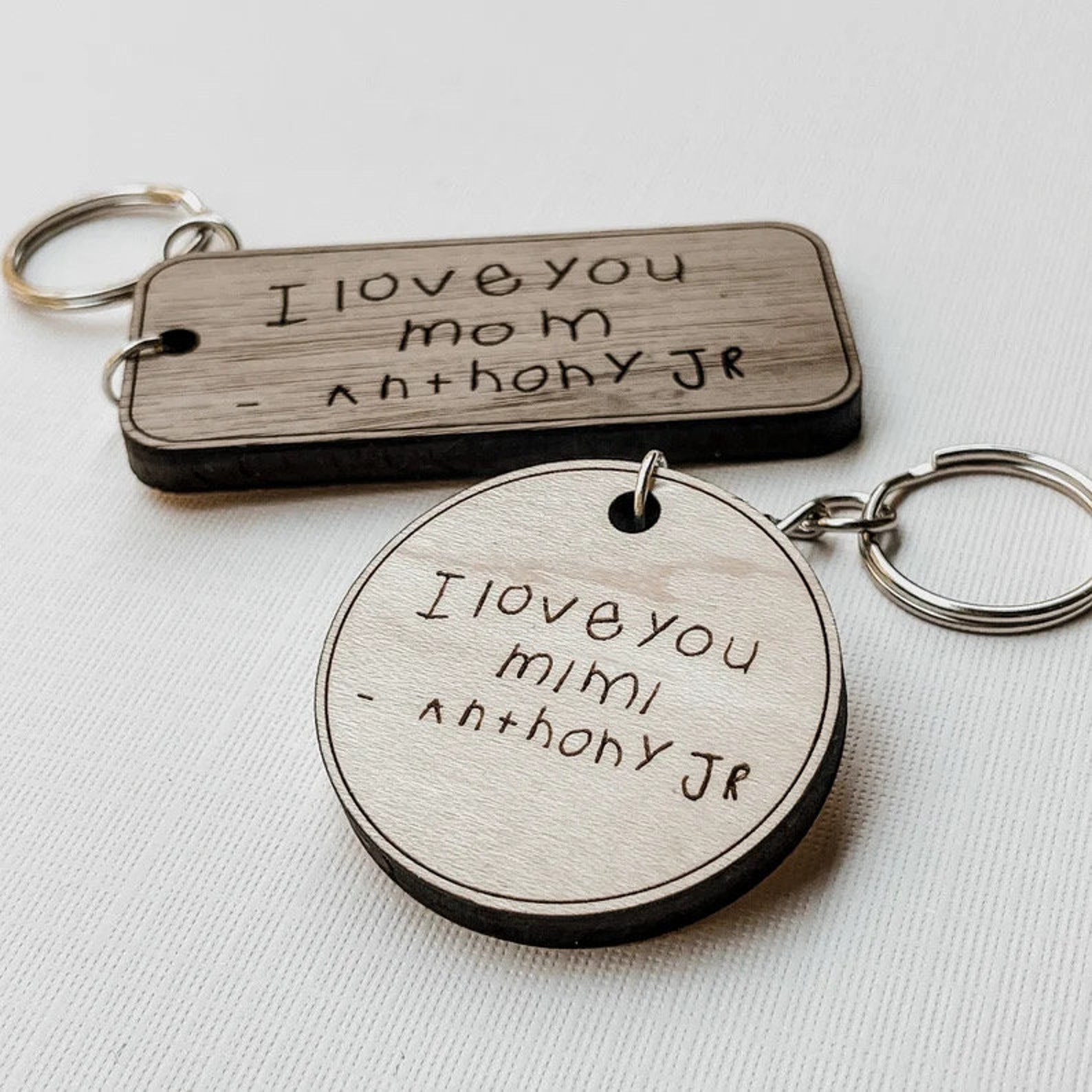 Personalized Handwritten Keychain | Actual Handwriting | Wooden ...
