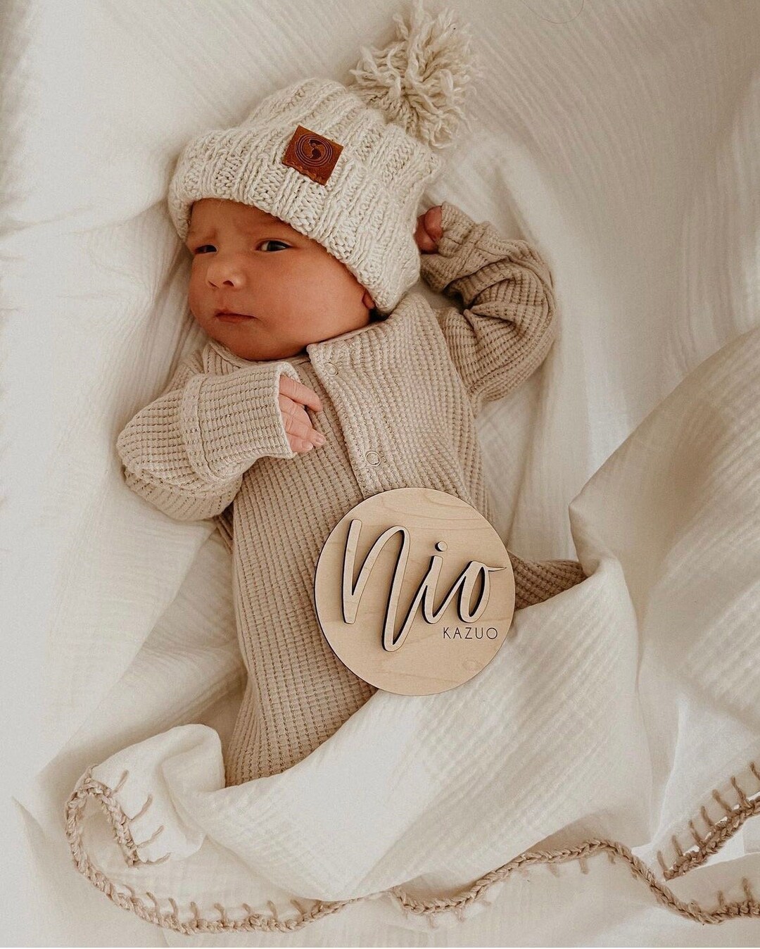 Wooden Personalized Baby Name Sign | Baby Name Announcement Photo Prop ...