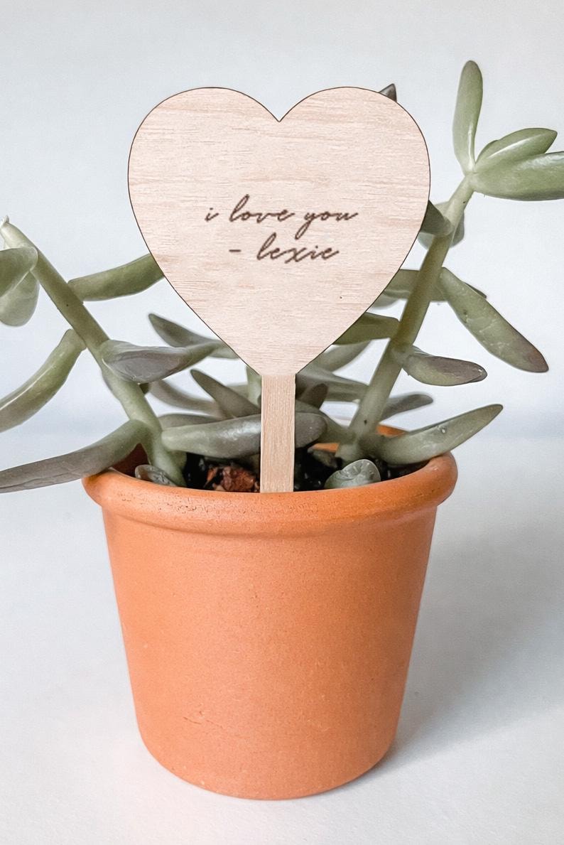 Personalized Wooden Plant Tag | Custom Text Garden Marker | Wooden ...